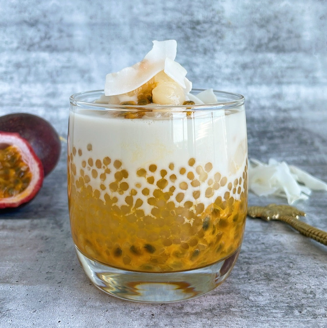 Lychee & Passionfruit Sago Pudding – Fodbods-au